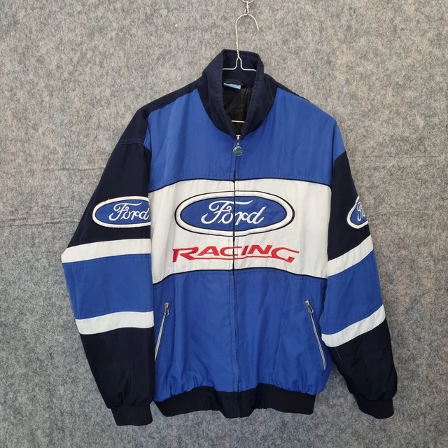 VINTAGE FORD RACING Jacket Mens Medium Race Pit Crew Bomber F1 Retro ...