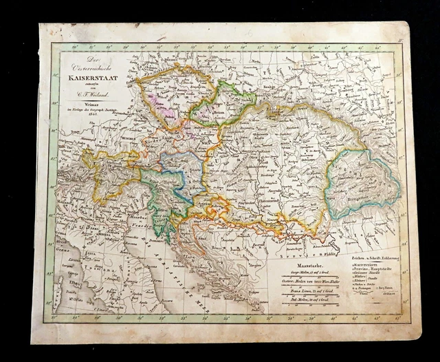 MAP OF THE Austrian Empire Austro Hungarian Alexander K Johnston ...