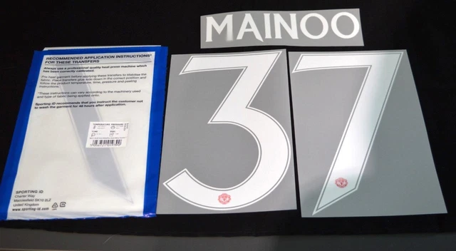 MANCHESTER UNITED 24/25 Champions league Name/Number badge Mainoo 37 ...