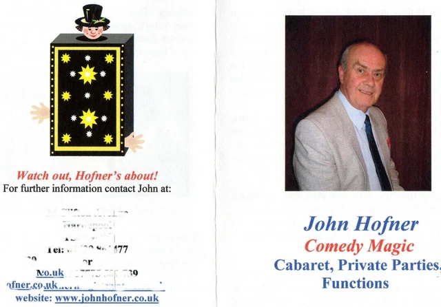 VINTAGE MAGIC: JOHN HOFNER - COMEDY MAGIC - Publicity Card for ...