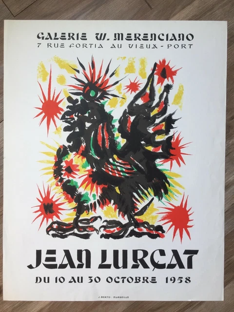 AFFICHE EN LITHOGRAPHIE *Jean LURCAT * J. BERTO - MARSEILLE - 1958 EUR ...