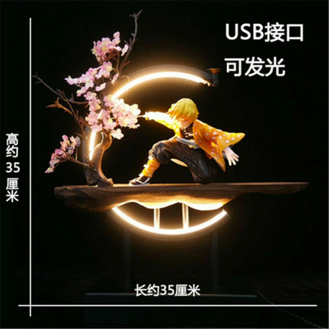 USB ANIME DEMON Slayer Agatsuma Zenitsu LED Light PVC Figure Model Toy ...
