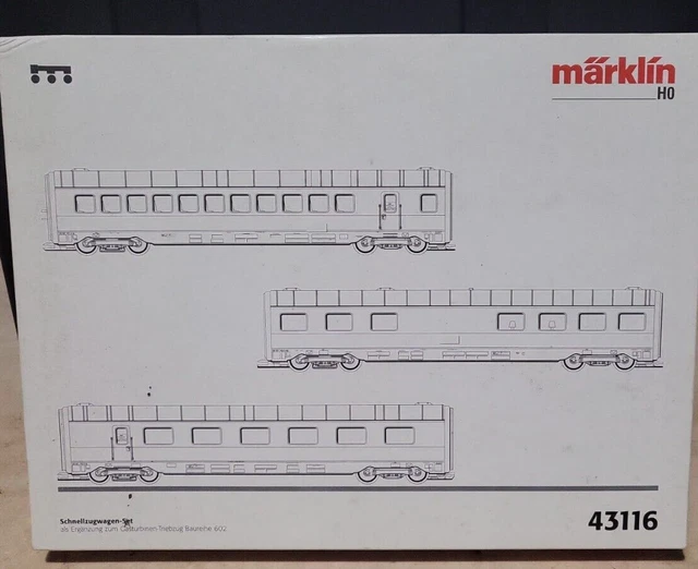 MARKLIN HO SCALE 43116 Db Intercity Class 602 Compartment/Lounge Car ...
