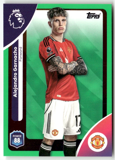 TOPPS PREMIER LEAGUE 2025-26 N° 210 Alejandro Garnacho Vert Parallèle ...