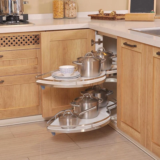 KITCHEN CABINET CUPBOARD Corner Pull Out Shelf Carousel Storage Shelf ...