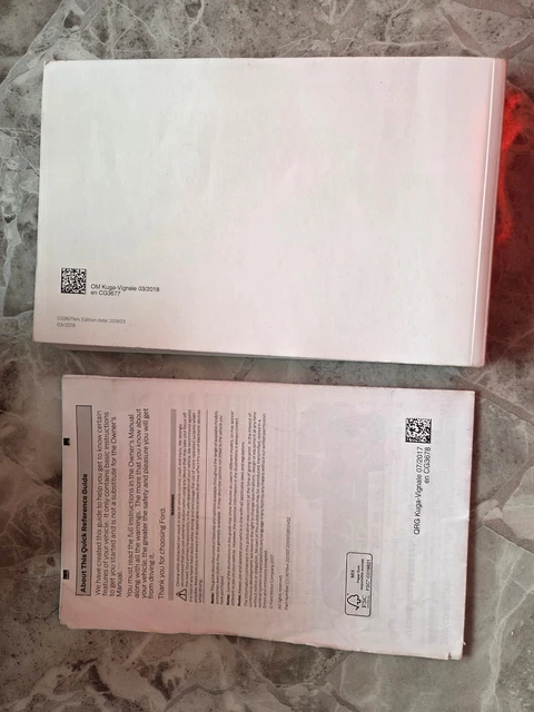 FORD KUGA VIGNALE Owners Manual 500 Pages & Quick Reference Guide 2016 2019 £22.51 - PicClick UK