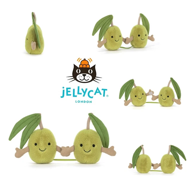 JELLYCAT AMUSEABLES PAIR of Olives 14cm Plush - with Tag & Gift bag £20 ...