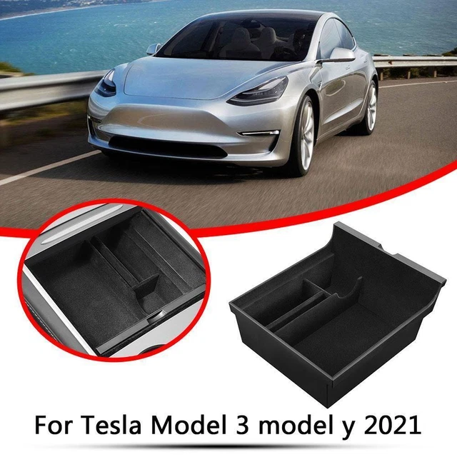 CONSOLE FLOCKING ORGANIZER Storage Box for Tesla Model 3 Y 2021 (Front ...