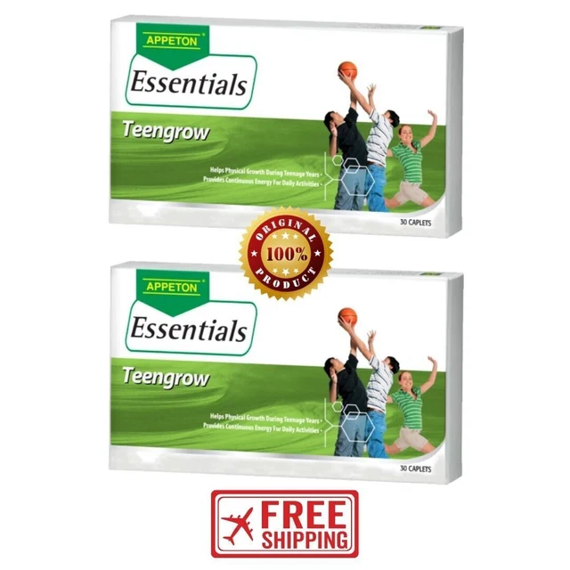 2 X APPETON Essential Teengrow Increase Height & Growth Teenagers -FREE ...
