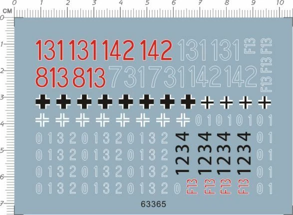 SUPER DETAIL UP 1/35 WWII German Military Tank Number Markings Water ...
