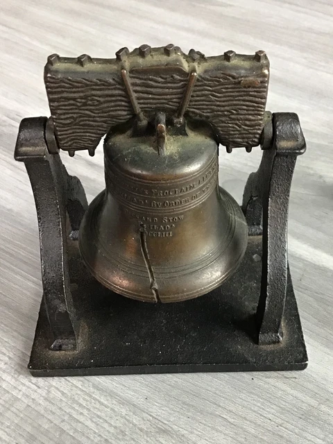 FIGURINE/PAPERWEIGHT LIBERTY BELL 1776 Cast Metal, Moving Parts By ...