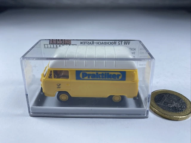 H482 BREKINA 1:87 PKW VW T2 HOCHDACH KASTEN Praktiker 338077 Volkswagen ...