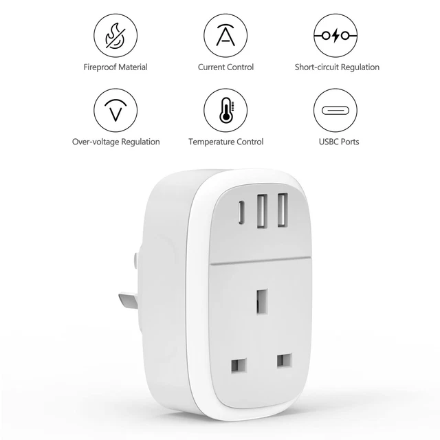 UK TO AUSTRALIA Plug Adapter Australian China Travel Adaptor 32W USB C ...