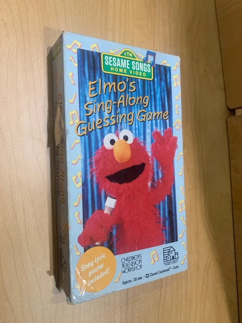 ELMOS SING-ALONG GUESSING Game VHS 1991 Sesame Street Songs Jim Henson ...