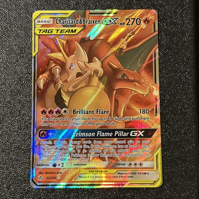 POKÉMON TCG CHARIZARD & Braixen Tag Team GX Cosmic Eclipse 22/236 Holo Ultra... £9.99 - PicClick UK