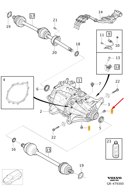 VOLVO XC60 MK2 Rear Differential Drain Plug 31437436 NEW GENUINE £25.71 ...