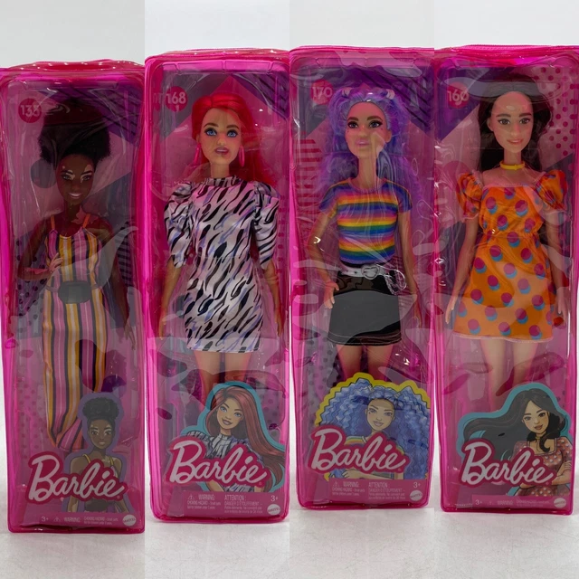 BARBIE DOLL FIGURE Fashionistas Pink Case Numbers 168, 135, 160, 170 ...