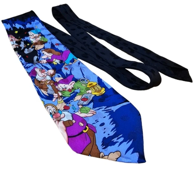 DISNEY STORE BLACK Seven Dwarfs Silk Tie $25.00 - PicClick CA