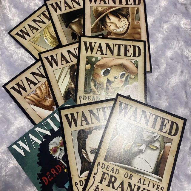 ONE PIECE WANTED Poster Luffy Zoro Sanji Usopp Chopper Nami Franky ...