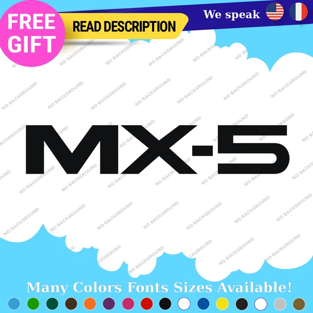 FITS MAZDA MX-5 Decals Sticker Vinyl Emblem JDM Drift Tuning Zoom Fuel ...