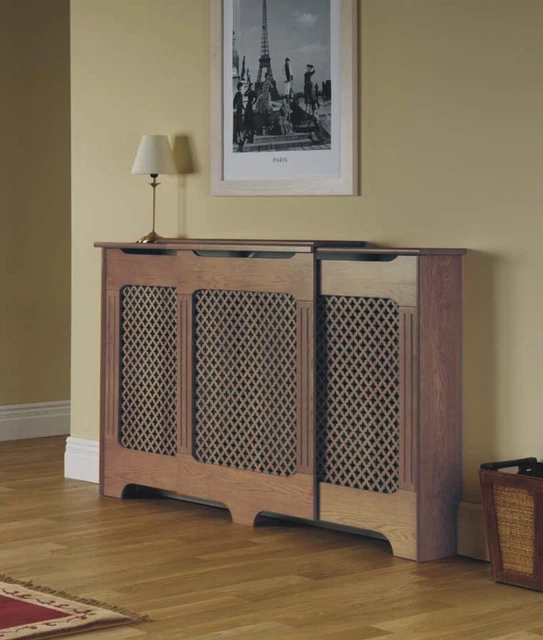 RADIATOR COVER OAK Medium Adjustable MDF W975 to 1425 xD220xH882mm ...
