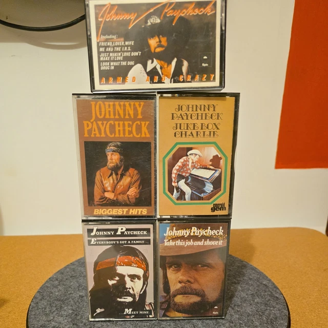 5 JOHNNY PAYCHECK Tapes Jukebox Charlie Armed & Dangerous Take This Job ...