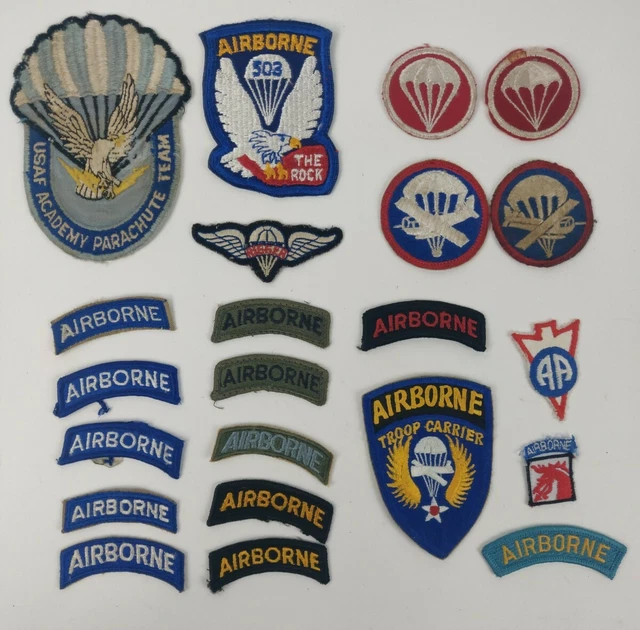 WWII WW2 & Later US Army USAF Airborne Para Patch Lot of 22 Tabs Rigger ...