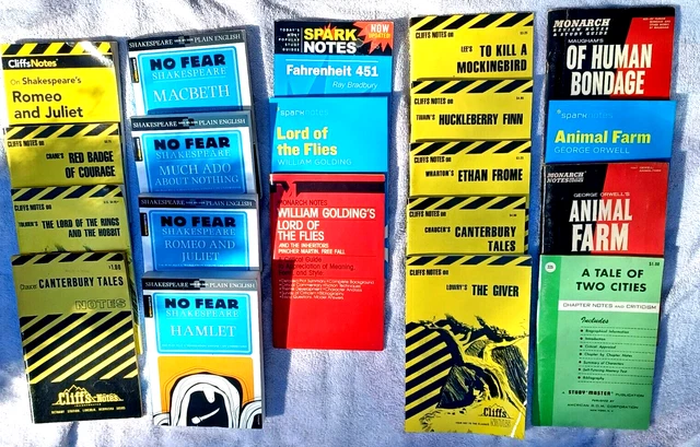 LOT OF 20 Cliffs Notes Spark Notes Reading Study Guides Shakespeare ...