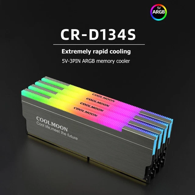 COOLMOON CR-D134S ARGB RAM Heatsink Desktop Computer Memory Heat ...