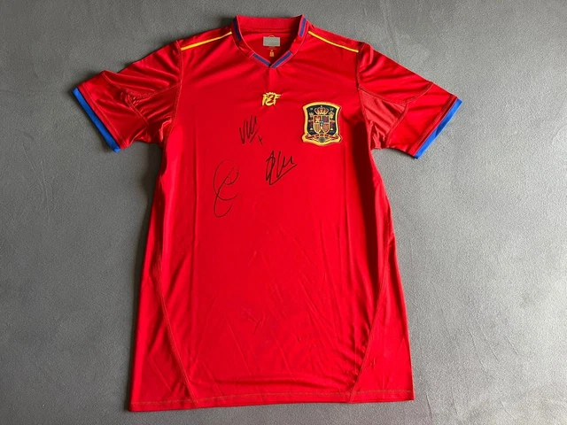 XAVI XABI ALONSO David Villa Firmato Autografato Spagna Maglia Icons ...