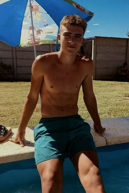 Shirtless Male Blond Athletic Swimmer Jock Pool Dude Swim Beefcake