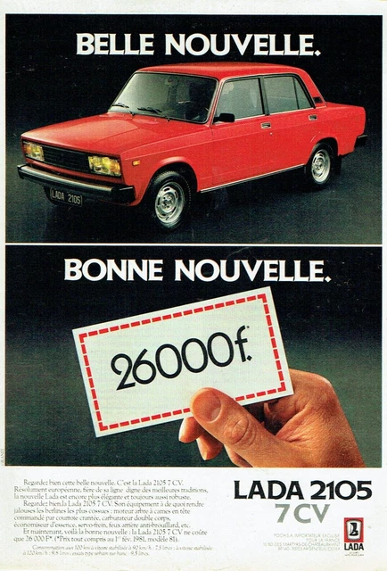 PUBLICITÉ ADVERTISING 0423 1981 Lada 2105 7 cv belle nouvelle EUR 3,00 ...