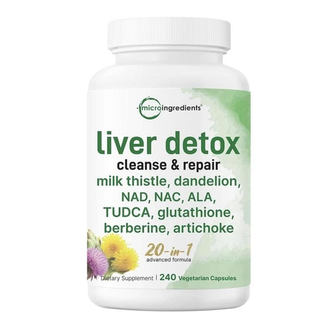 LIVER CLEANSE DETOX & Repair 20 Formula Herbs Support Supplement 240 ...
