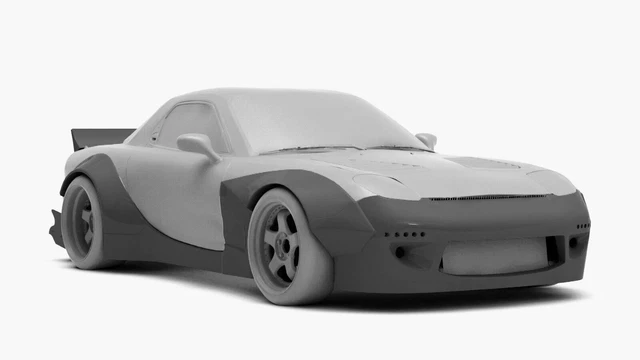 MAZDA RX7 FD Rocket Bunny Pandem Widebody kit Resin scale model cars 1/ ...