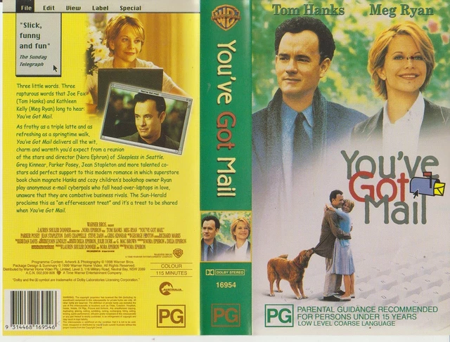 YOU'VE GOT MAIL -1998 Australian Warner Home Video Classic Comedy ...