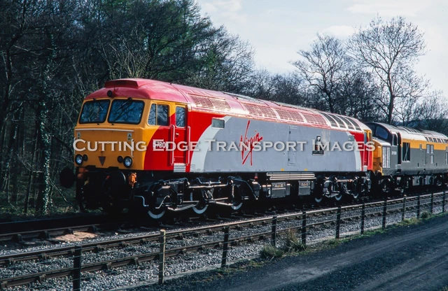 ORIGINAL RAILWAY SLIDE: Virgin Class 47 Diesel 57306 2003 - Location? P ...