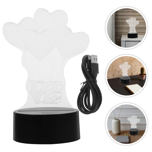 3D LAMP VISUAL Light Effect Touch Colors Changes Night Light (Four Love ...