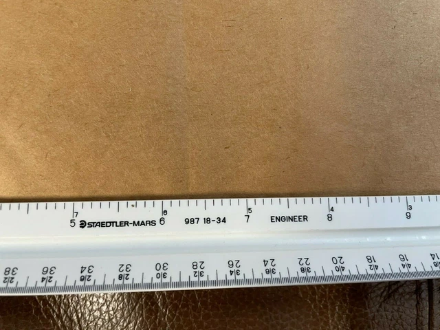 STAEDTLER-MARS 12” TRIANGULAR Scale Ruler 987 18-34 Engineer Germany ...