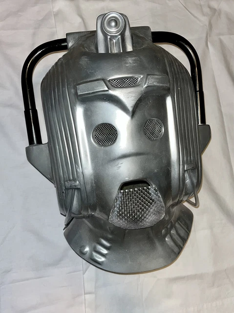 DOCTOR WHO CYBERMAN 1980 Full Life Size Head Helmet Replica Prop Silver ...