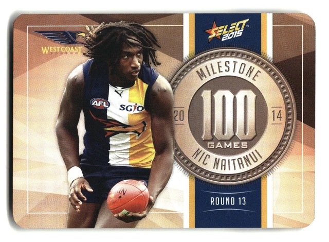NIC NAITANUI MG87 Milestone 2015 Teamcoach Official AFL Card $9.88 ...
