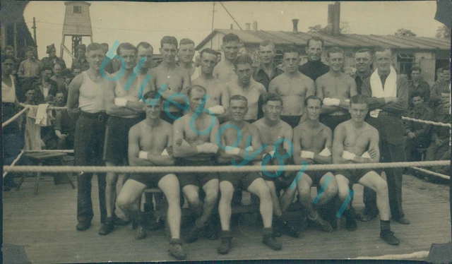 WW2 BRITISH PRISONERS of War POW's Group Photo Boxing Ring Stalag 21 ...