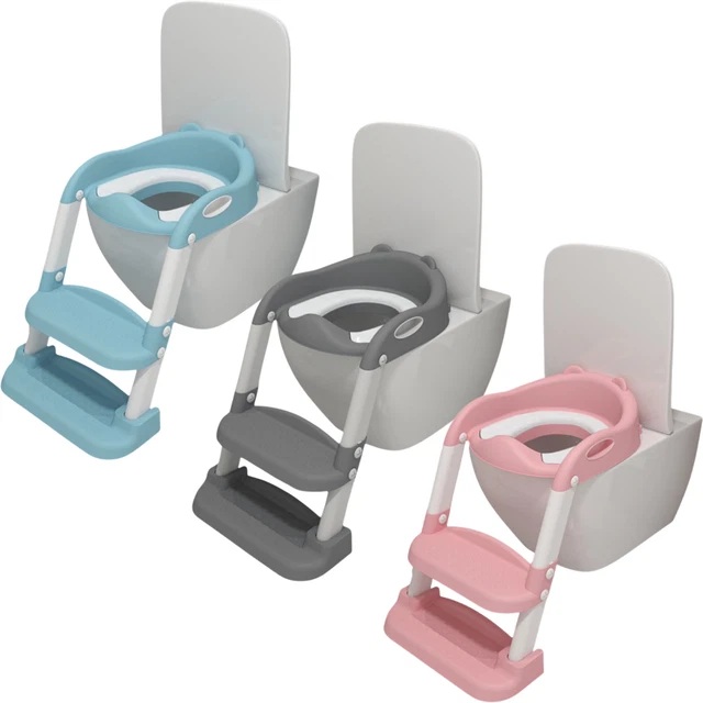 CHILDREN TOILET SEAT & Ladder Toddler Training Step Up Down Stool Easy ...