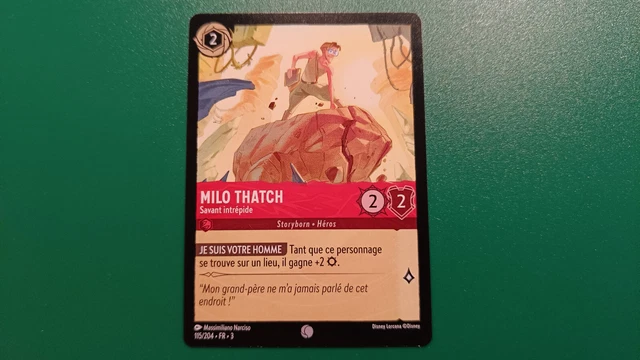 CARTE DISNEY LORCANA Chapitre 3 - Milo Thatch, Savant Intrépide 115/204 ...