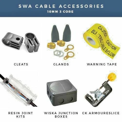 SWA CABLE 10MM 3 Core Armoured Cable Glands, Cable Cleats, Joints ...