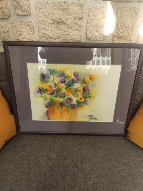 ANCIEN TABLEAU AQUARELLE signé et authentifié au dos afra koolen numeroté 184 EUR 68,00 ...