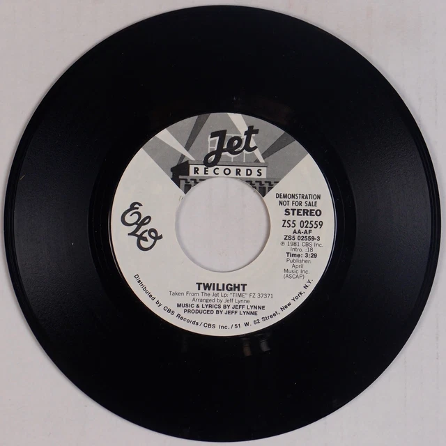 ELECTRIC LIGHT ORCHESTRA: Twilight USA JET DJ PROMO elo 45 Stereo Mono ...