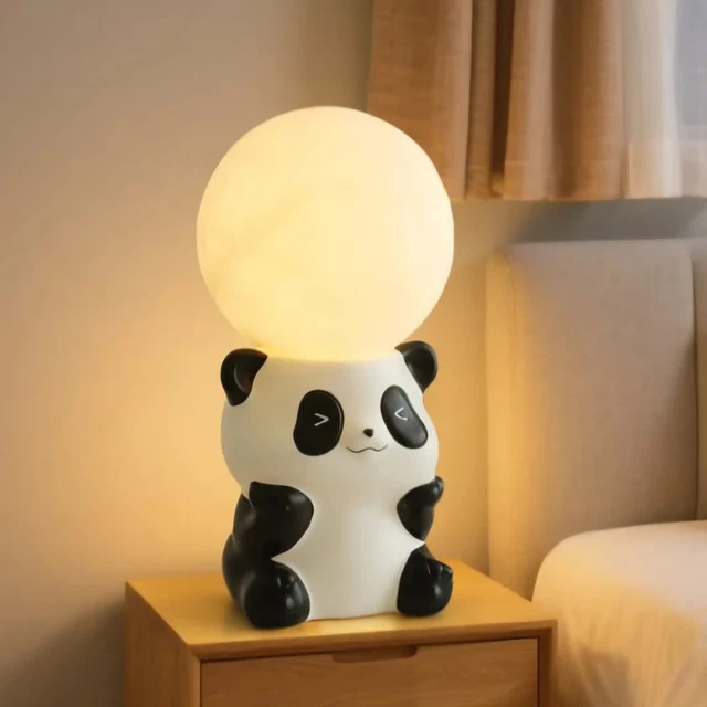 CUTE PANDA LED Night Light Rechargeable Bedside Home Decor Gift UK New ...