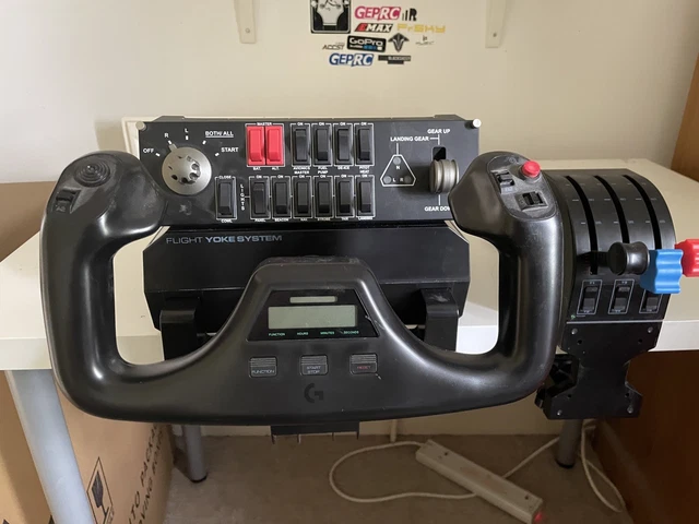 LOGITECH FLIGHT YOKE System including Yoke, Throttle and rare Switch ...