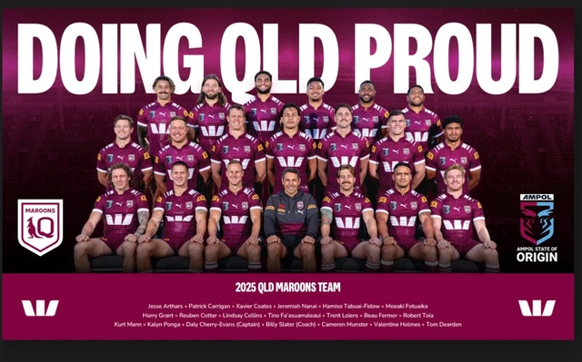 LAMINATED QLD MAROONS 2025 State Of Origin Nrl Rugby Champions Team Poster,1 $18.99 - PicClick AU