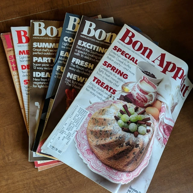 BON APPETIT MAGAZINE 7 Issues Food & Entertaining Recipes Menus Baking ...